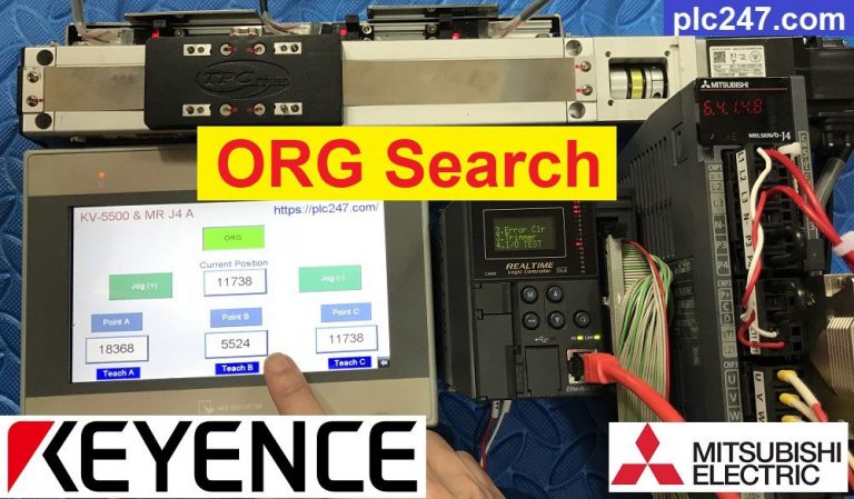 [Tutorial] Keyence KV5500 & Mitsubishi MR-J4-A "ORG Search" - plc247.com