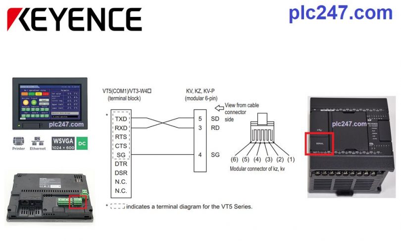 Keyence KV-Nano & VT5-W07 Connection Tutorial - plc247.com