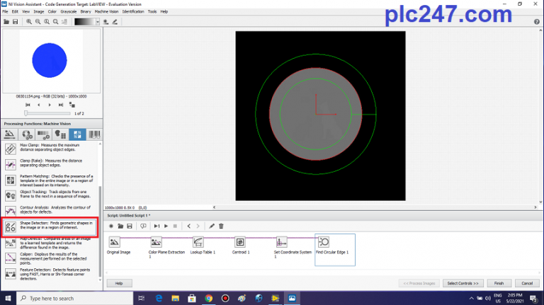 [LabView] Circle Detection - plc247.com