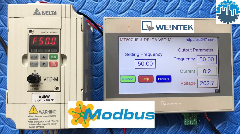 [Tutorial] Weintek MT8071iE & DELTA VFD-M "Modbus-RTU" - plc247.com