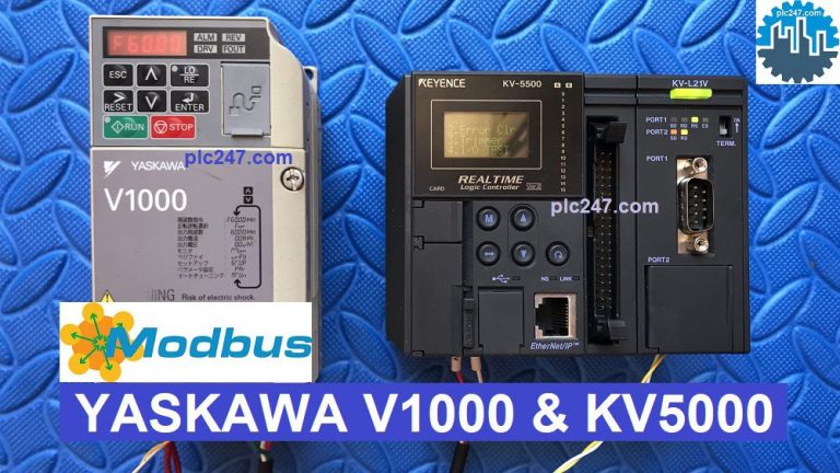Keyence PLC & YASKAWA V1000 "Modbus-RTU" Tutorial - plc247.com