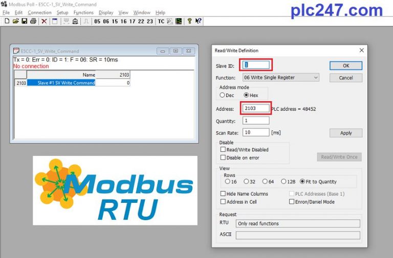 Omron E5CC "Modbus RTU" via Modbus Poll - plc247.com