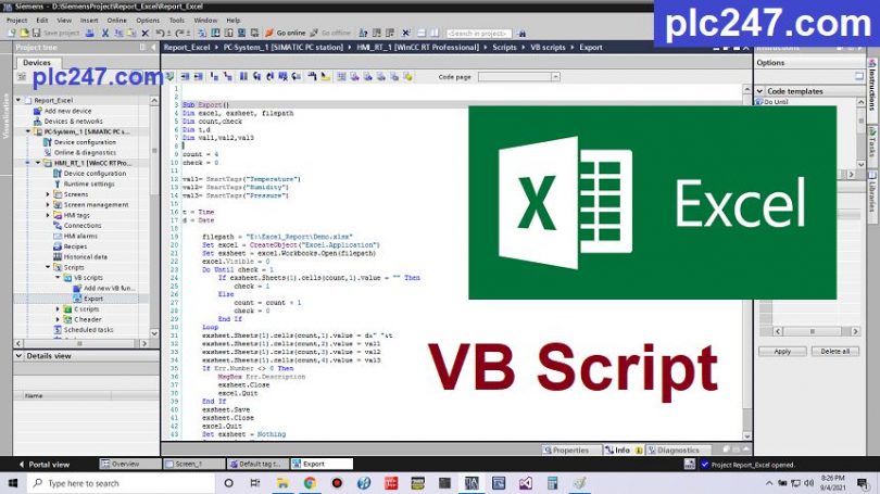 [Share Code] WinCC Pro Excel Report Daily/Hour/Minute - plc247.com