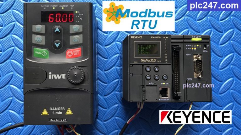 Keyence KV5500 "Modbus RTU" INVT Goodrive 20 VFD - plc247.com