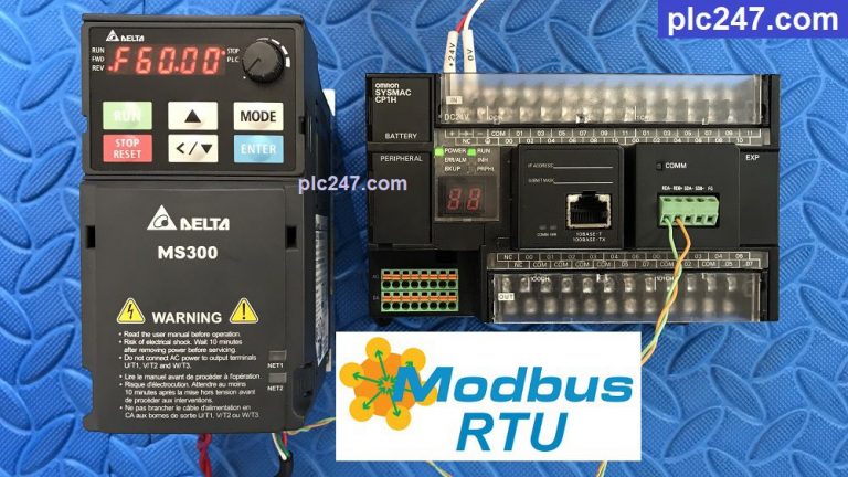 Omron CP1H "Modbus RTU" DELTA MS300 VFD - plc247.com