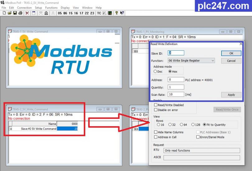 Autonics TK4S "Modbus RTU" via Modbus Poll - plc247.com