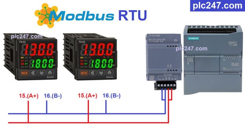 Siemens S7-1200 "Modbus RTU" TK4S Autonics Tutorial - plc247.com