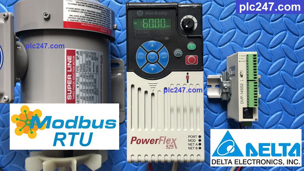 DVP-14SS2 "Modbus RTU" PowerFlex 525 VFD - plc247.com
