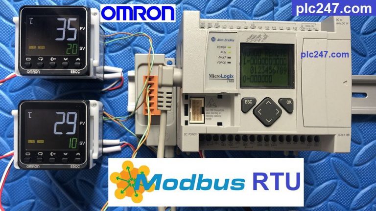 MicroLogix 1100 "Modbus RTU" E5CC Omron Tutorial - plc247.com
