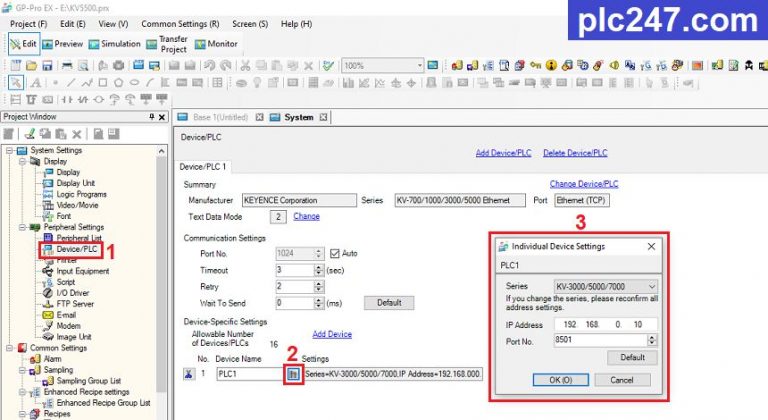 HMI Proface & PLC Keyence Ethernet Connection - plc247.com