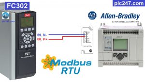Micrologix 1100 "Modbus RTU" Danfoss FC302 Tutorial - plc247.com