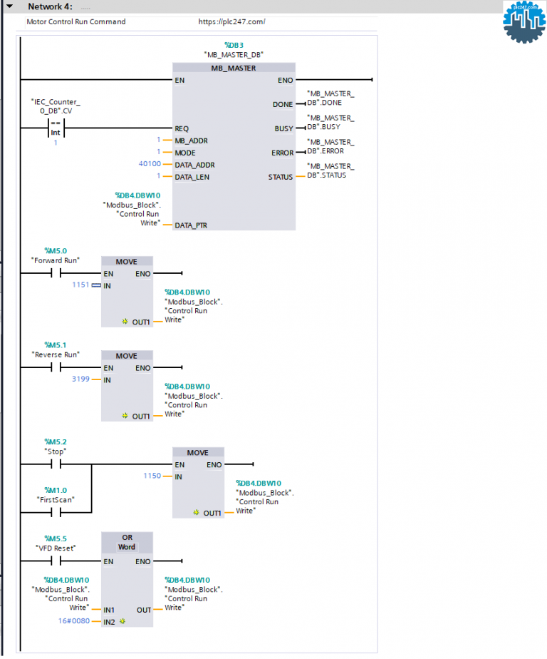 Siemens S7 1200 "Modbus RTU" Siemens Sinamics V20 Tutorial - plc247.com