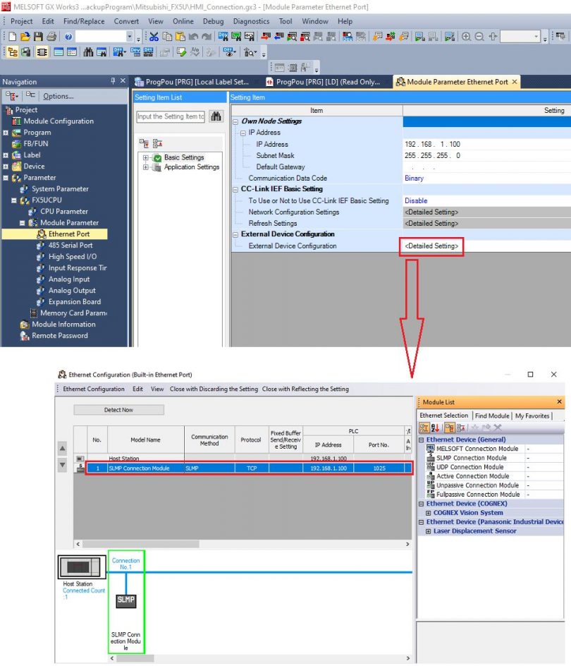 HMI Delta & Mitsubishi FX5U "Communication" Tutorial - plc247.com