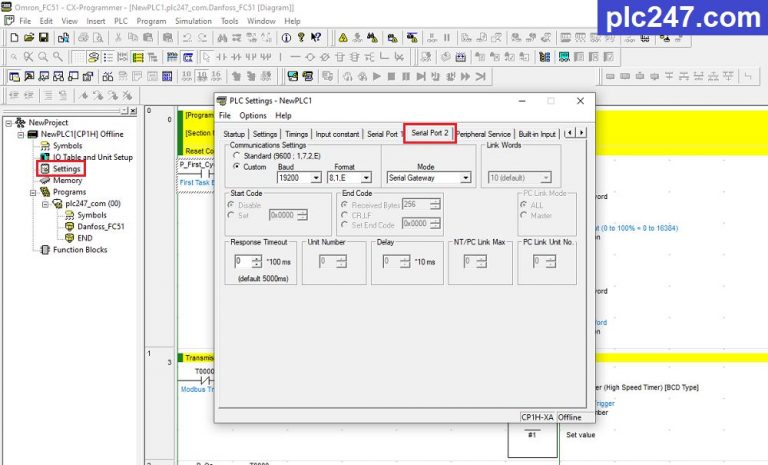 Omron CP1H "Modbus RTU" Danfoss FC51 Tutorial - plc247.com