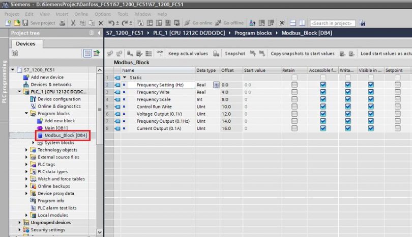 Siemens S7 1200 "Modbus RTU" Danfoss FC51 Tutorial - plc247.com
