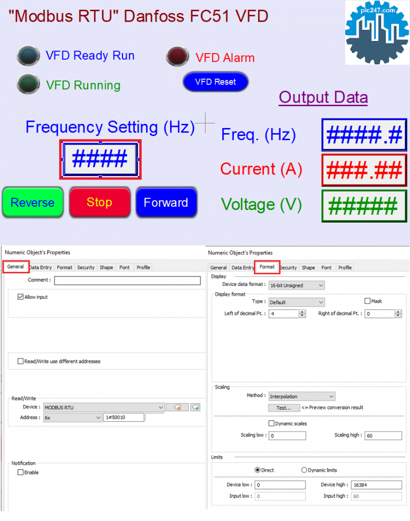 Weintek MT8071iE "Modbus RTU" Danfoss FC51 Tutorial - plc247.com