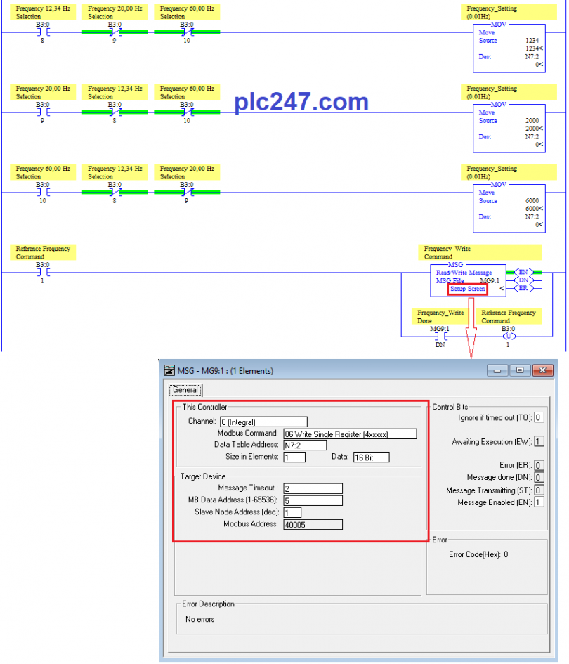 MicroLogix 1400 "Modbus RTU" LS iG5A Tutorial - plc247.com