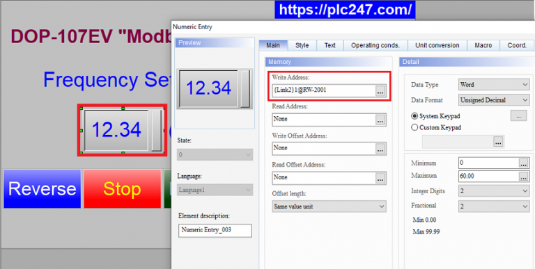 Delta HMI "Modbus RTU" INVT GD20 Inverter Tutorial - plc247.com