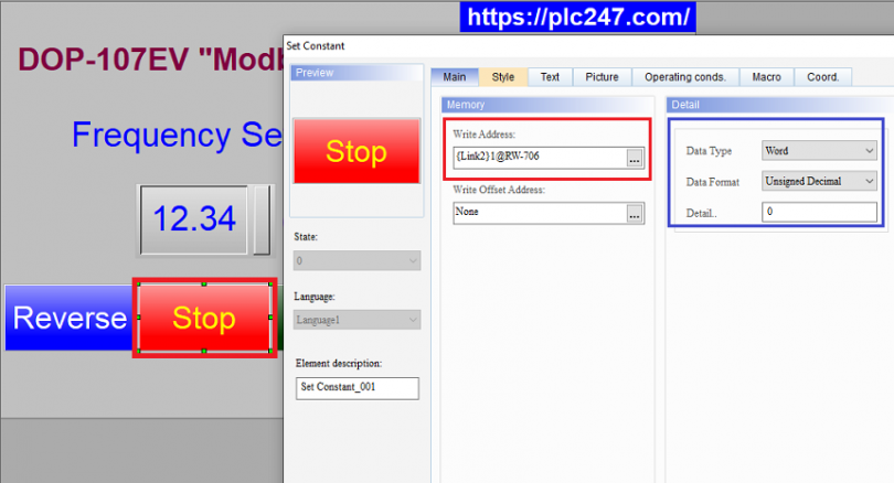 Delta HMI "Modbus RTU" Fuji Frenic Tutorial - plc247.com