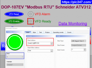 Delta HMI "Modbus RTU" Schneider ATV312 Tutorial - plc247.com