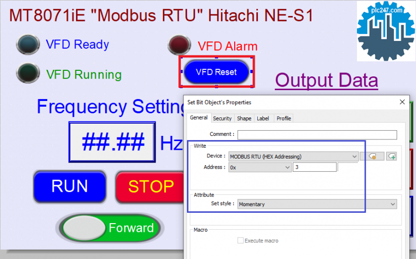 Weintek MT8071iE "Modbus RTU" Hitachi NE S1 Tutorial - plc247.com