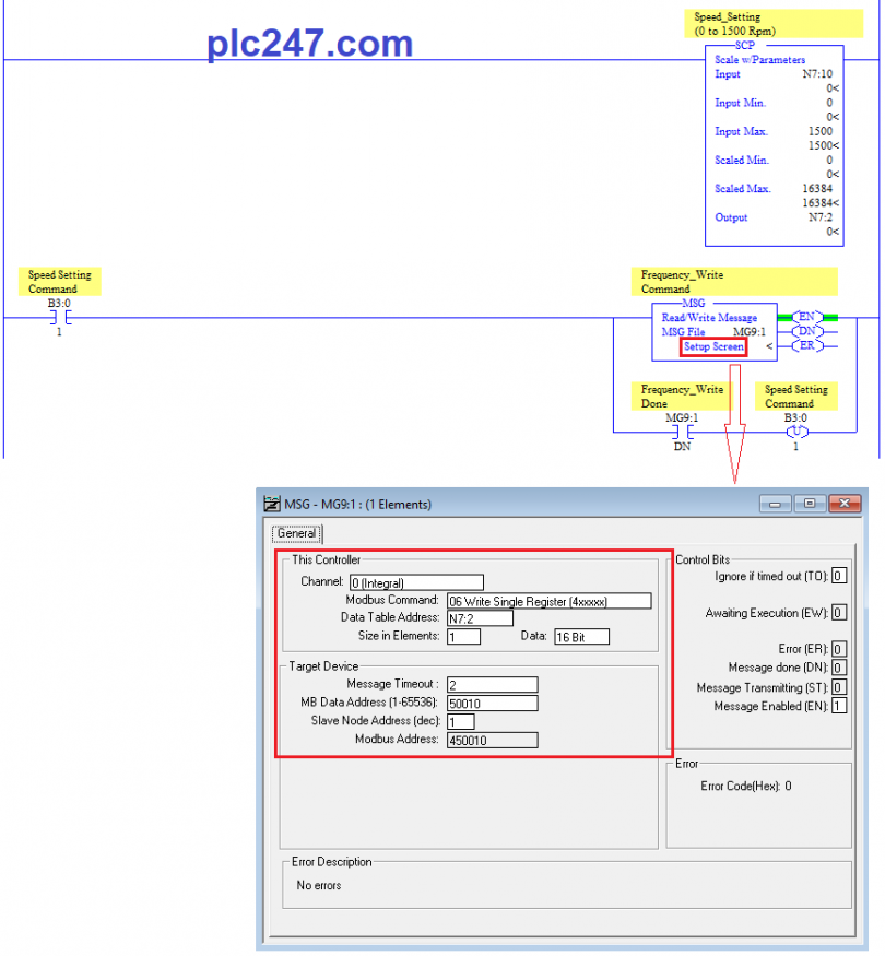 MicroLogix 1400 "Modbus RTU" Danfoss FC302 Tutorial - plc247.com