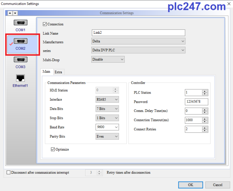 Delta HMI & DVP-14SS2 PLC "Communication" Tutorial - plc247.com