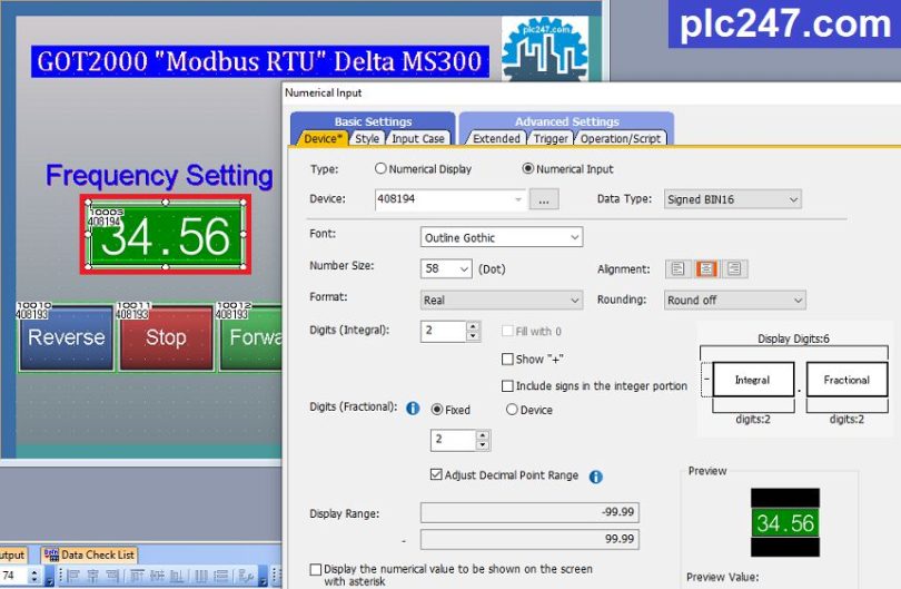 Mitsubishi HMI "Modbus RTU" Delta MS300 Tutorial - plc247.com