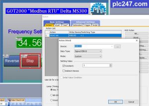 Mitsubishi HMI "Modbus RTU" Delta MS300 Tutorial - plc247.com
