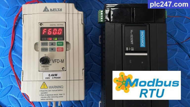 PLC Inovance "Modbus RTU" Delta VFD M Tutorial - plc247.com