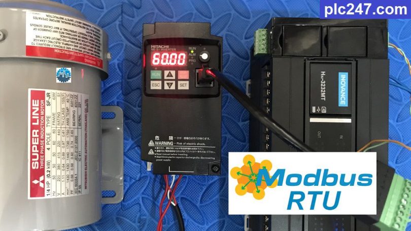 PLC Inovance "Modbus RTU" Hitachi NE S1 Tutorial - plc247.com