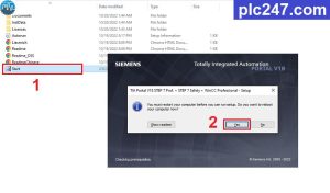 TIA Portal "You must restart your computer before you can run setup ...