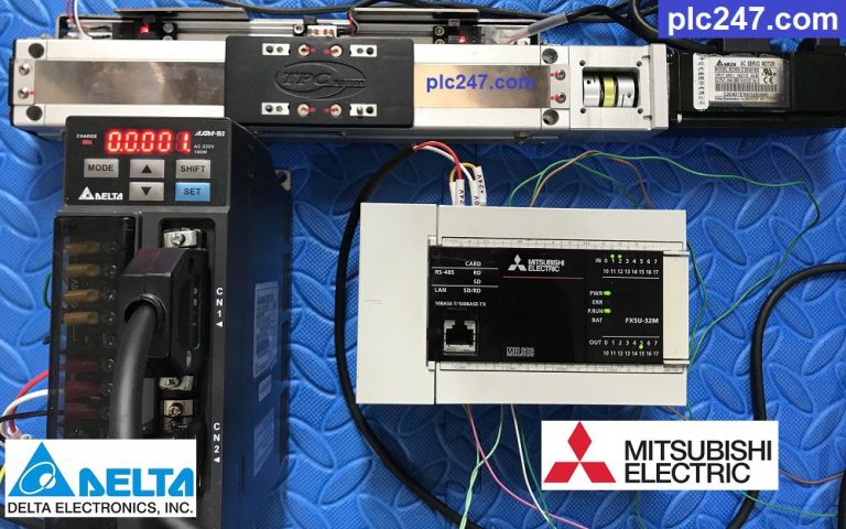 Mitsubishi FX5U "Servo Control" Delta B2 Tutorial - plc247.com