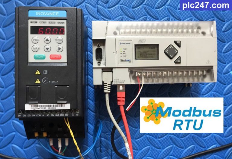 PLC MicroLogix "Modbus RTU" Inovance MD200 Tutorial - plc247.com
