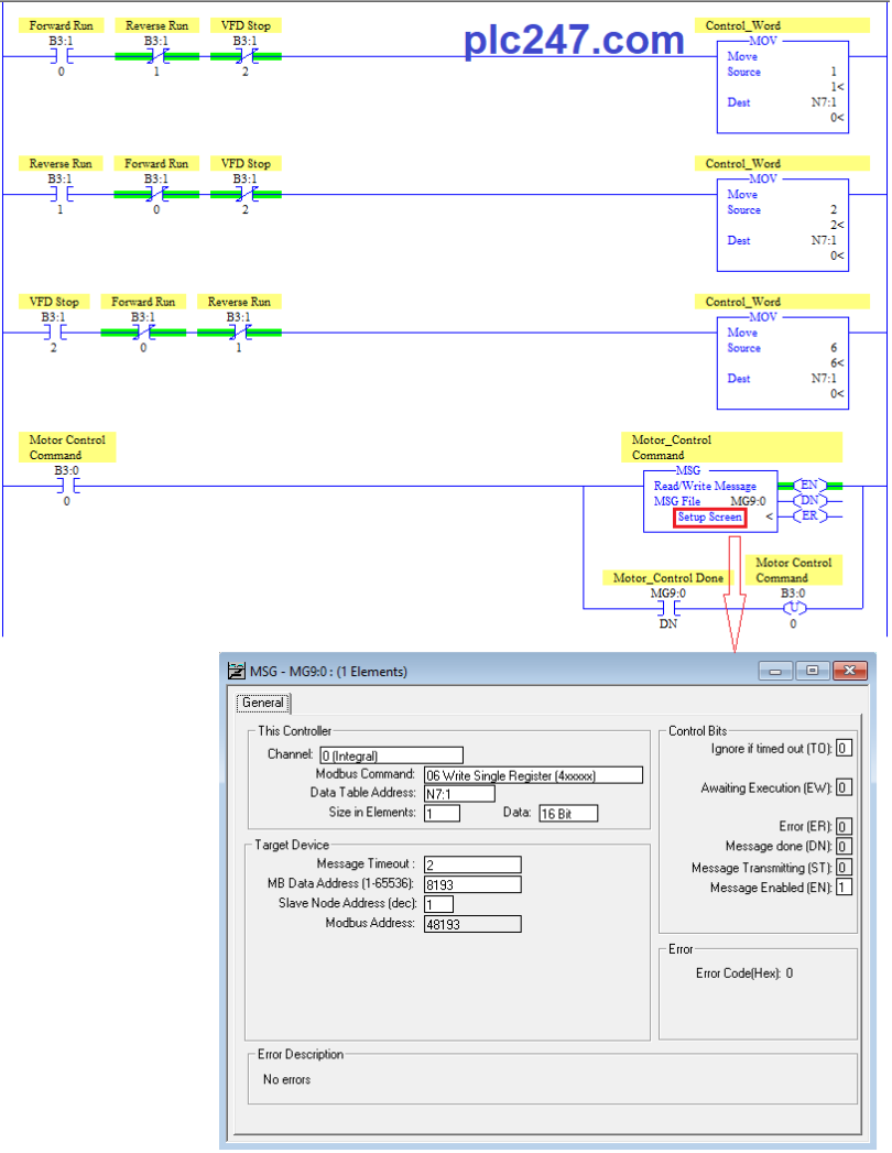 MicroLogix 1100 "Modbus RTU" Inovance MD200 Tutorial - plc247.com