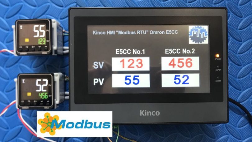 HMI Kinco "Modbus RTU" Omron E5CC Tutorial - plc247.com