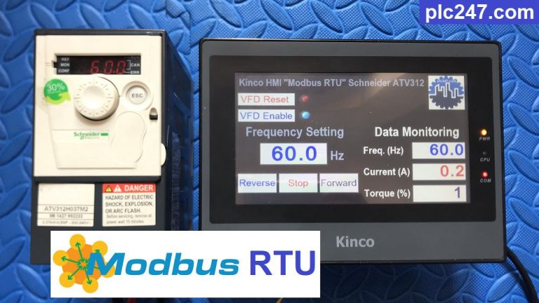 HMI Kinco "Modbus RTU" Schneider ATV312 Tutorial - plc247.com