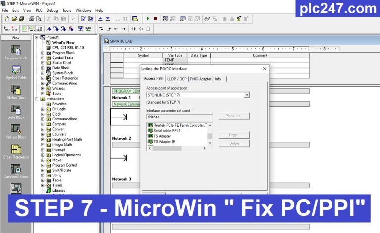 Fix "No PC/PPI in STEP 7 MicroWin" Siemens - plc247.com