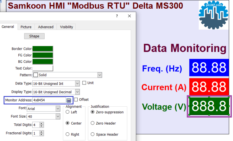 Samkoon HMI "Modbus RTU" Delta MS300 Tutorial - plc247.com