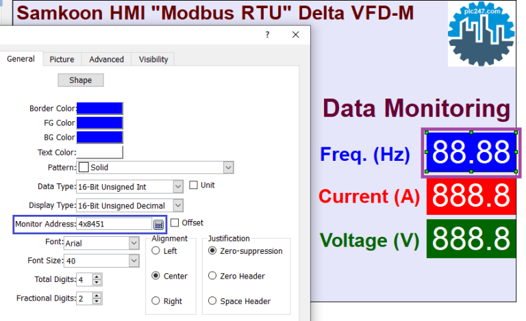 Samkoon HMI "Modbus RTU" Delta VFD-M Tutorial - plc247.com