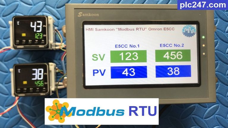 Samkoon HMI "Modbus RTU" Omron E5CC Tutorial - plc247.com