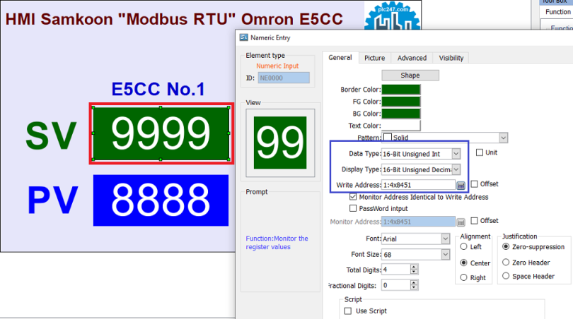 Samkoon Hmi Modbus Rtu Omron E5cc Tutorial
