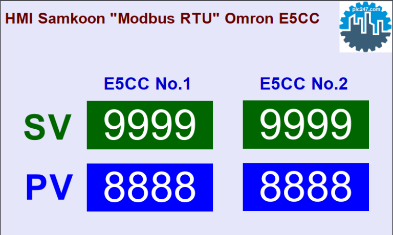 Samkoon HMI "Modbus RTU" Omron E5CC Tutorial - plc247.com