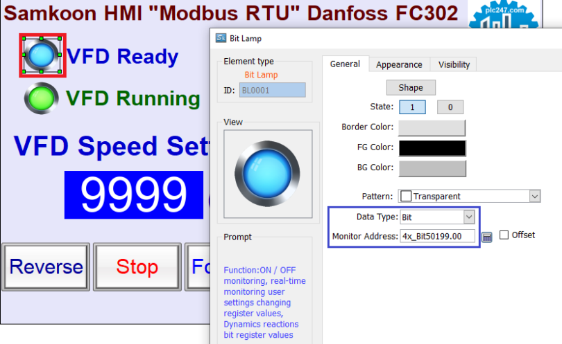 Samkoon HMI "Modbus RTU" Danfoss FC302 Tutorial - plc247.com