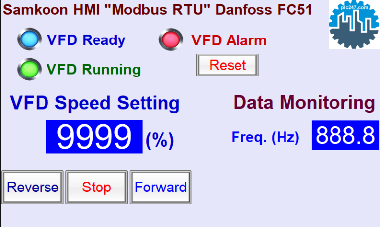 Samkoon HMI "Modbus RTU" Danfoss FC51 Tutorial - plc247.com