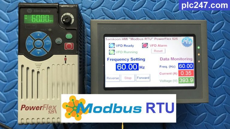 Samkoon HMI "Modbus RTU" PowerFlex 525 Tutorial - plc247.com