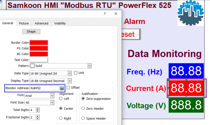 Samkoon HMI "Modbus RTU" PowerFlex 525 Tutorial - plc247.com