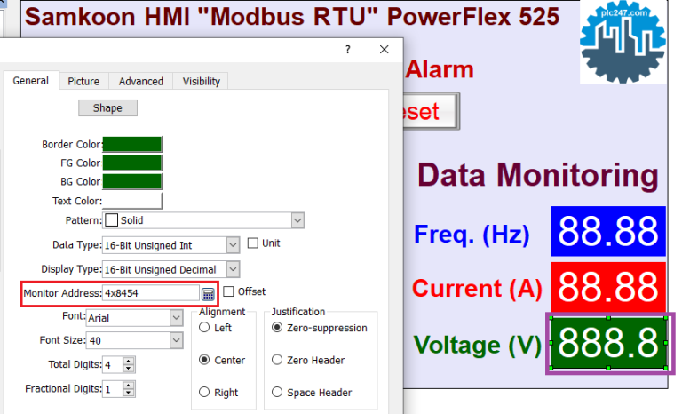 Samkoon HMI "Modbus RTU" PowerFlex 525 Tutorial - plc247.com