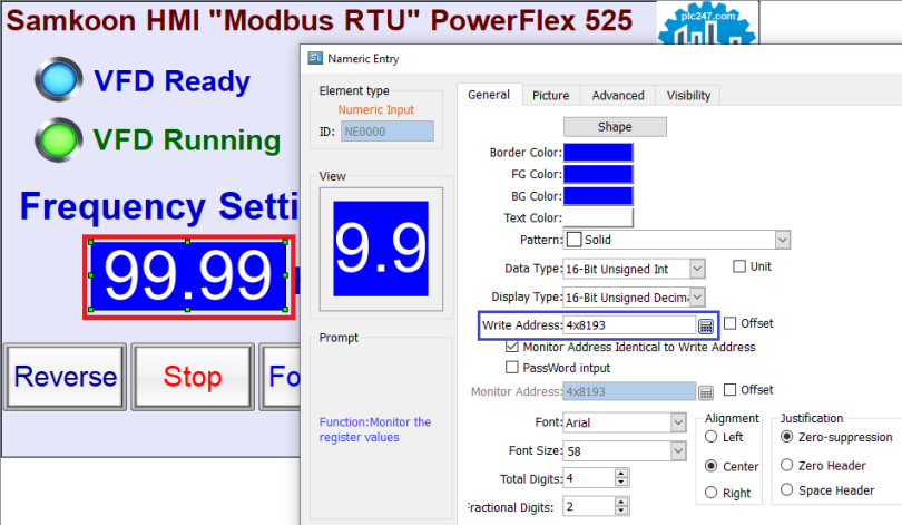 Samkoon HMI "Modbus RTU" PowerFlex 525 Tutorial - plc247.com