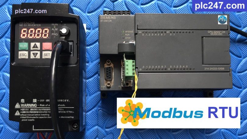Siemens S7-200 "Modbus RTU" Hitachi NE-S1 Inverter - plc247.com